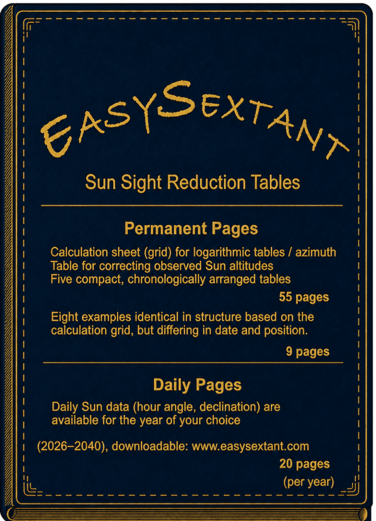 Sun's Celestial Navigation Aid and Tools | easysextant.com